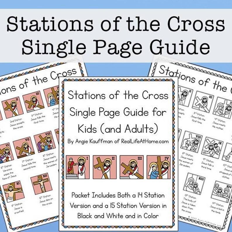 Illustrated Stations of the Cross List for Kids, Teens, Adults (bw and ...