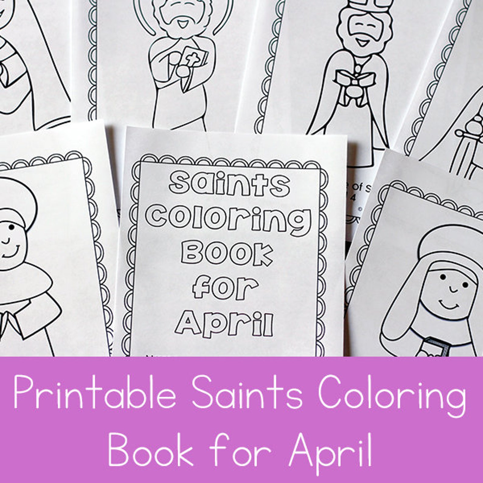 Catholic Saints Coloring Book for April - Etsy