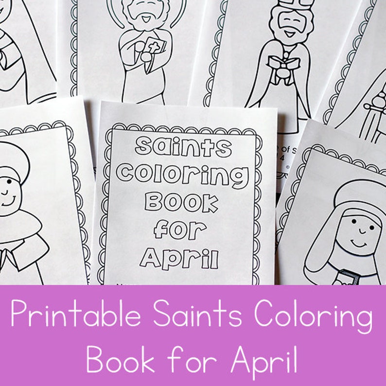 Catholic Saints Coloring Book for April - Etsy