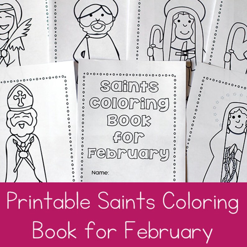 Catholic Saints Coloring Book for February - Etsy