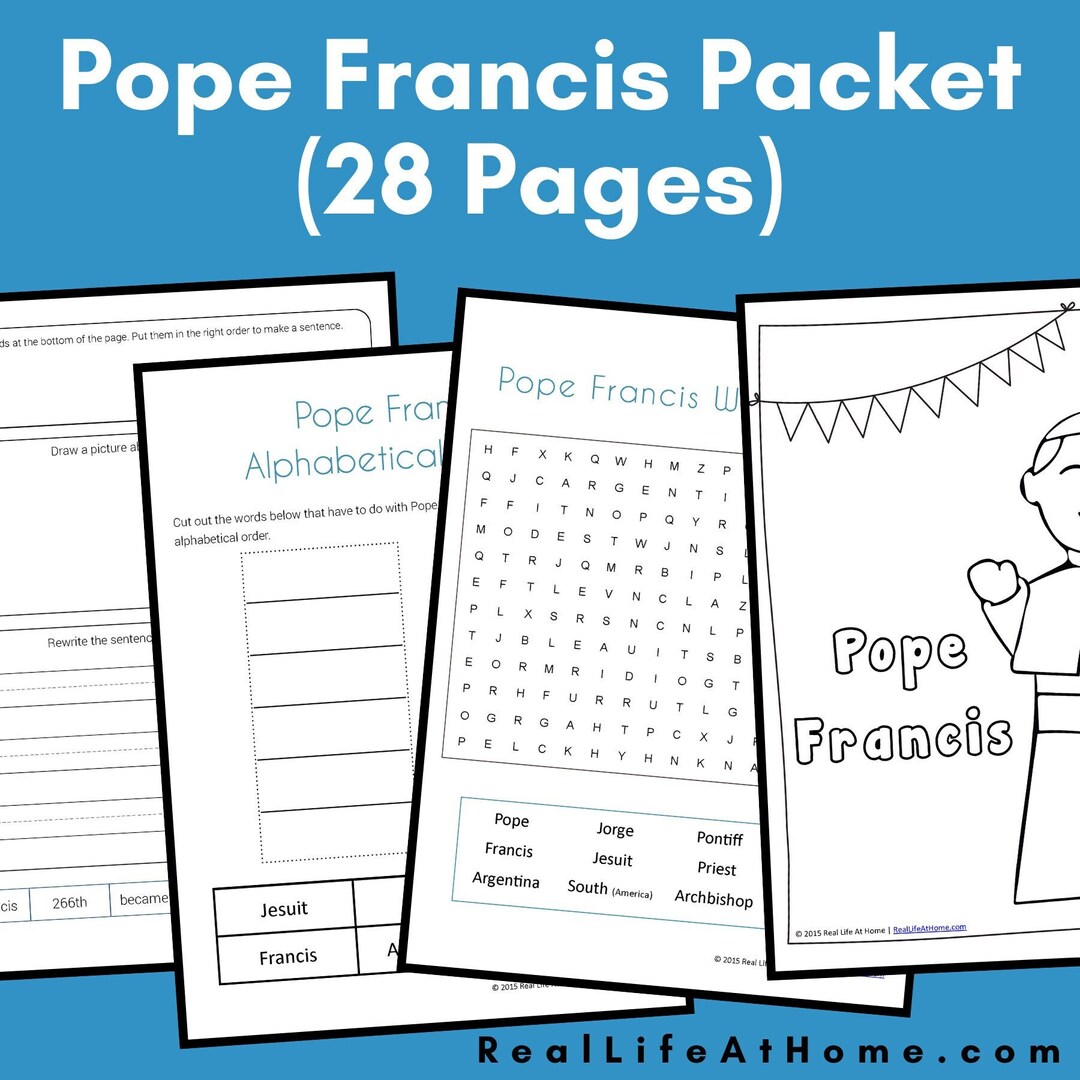 Pope Francis Worksheets and Activities Printable Packet for - Etsy