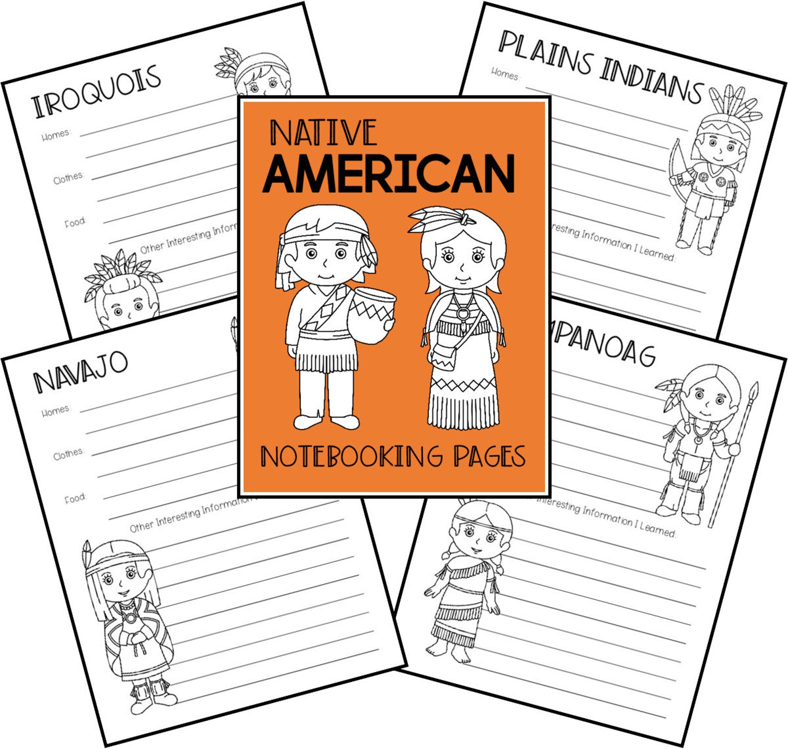 Native American Tribes Report Pages Packet (native American Notebooking ...