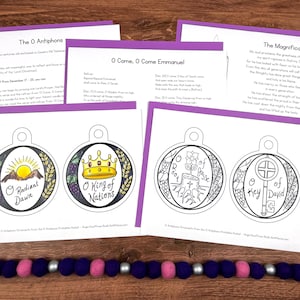 O Antiphons Advent Display Cards and Ornaments Packet for Kids and ...