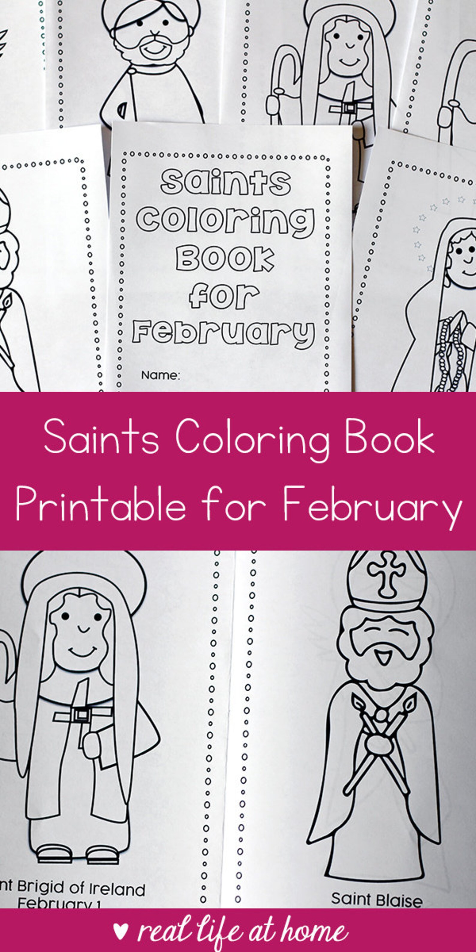 Catholic Saints Coloring Book for February - Etsy