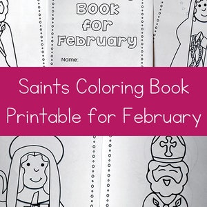 Catholic Saints Coloring Book for February - Etsy