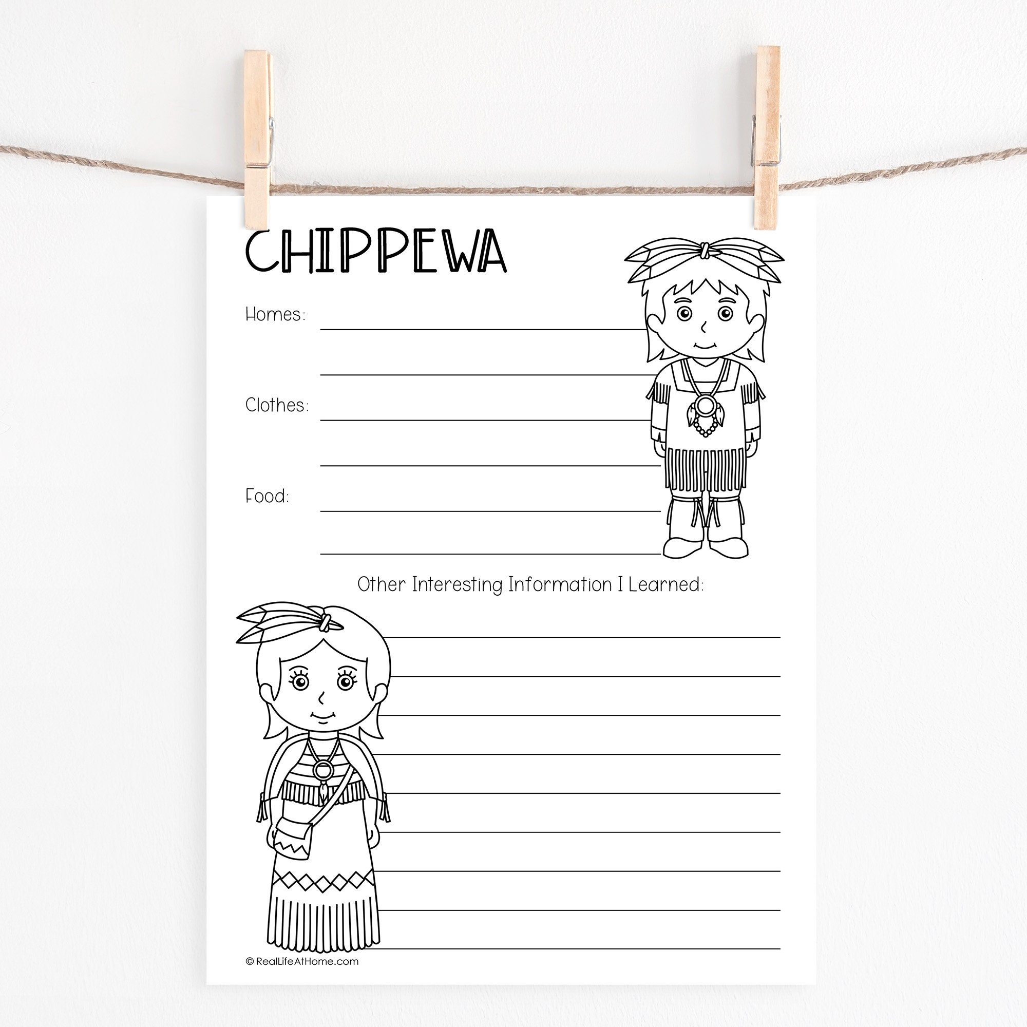 Native American Tribes Report Pages Packet (native American Notebooking ...