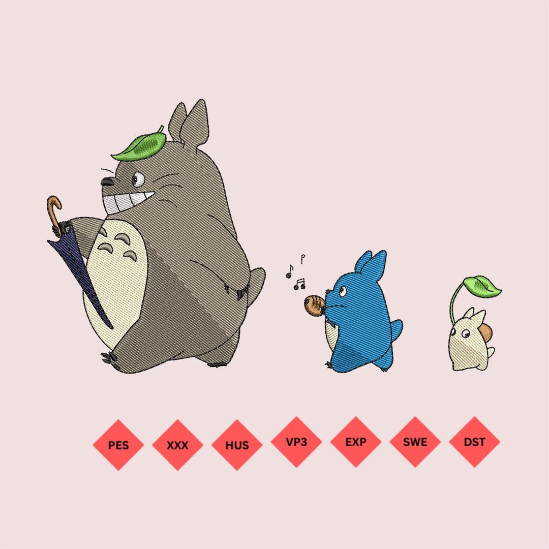 Totoro Embroidery Design, My Neighbor Totoro, Embroidery Machine Studio ...