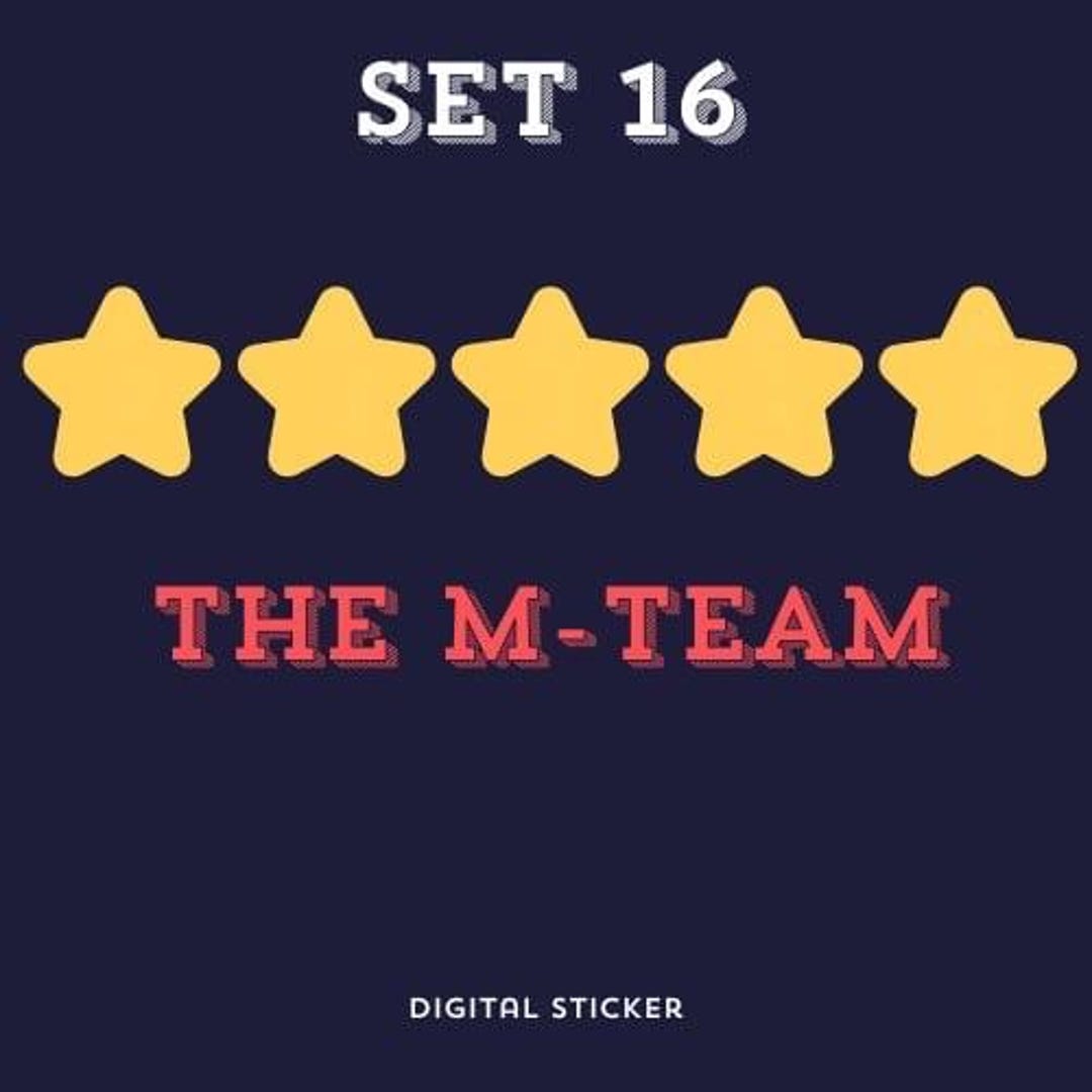 The M-team With 5 Stars - Digital Sticker - Etsy