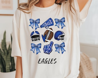 Game Day Bow Shirt With Team Logo on Bow, Custom Football Cheer Tee ...