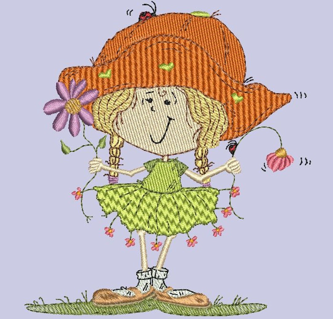 Flower Girls Machine Embroidery Designs - Etsy