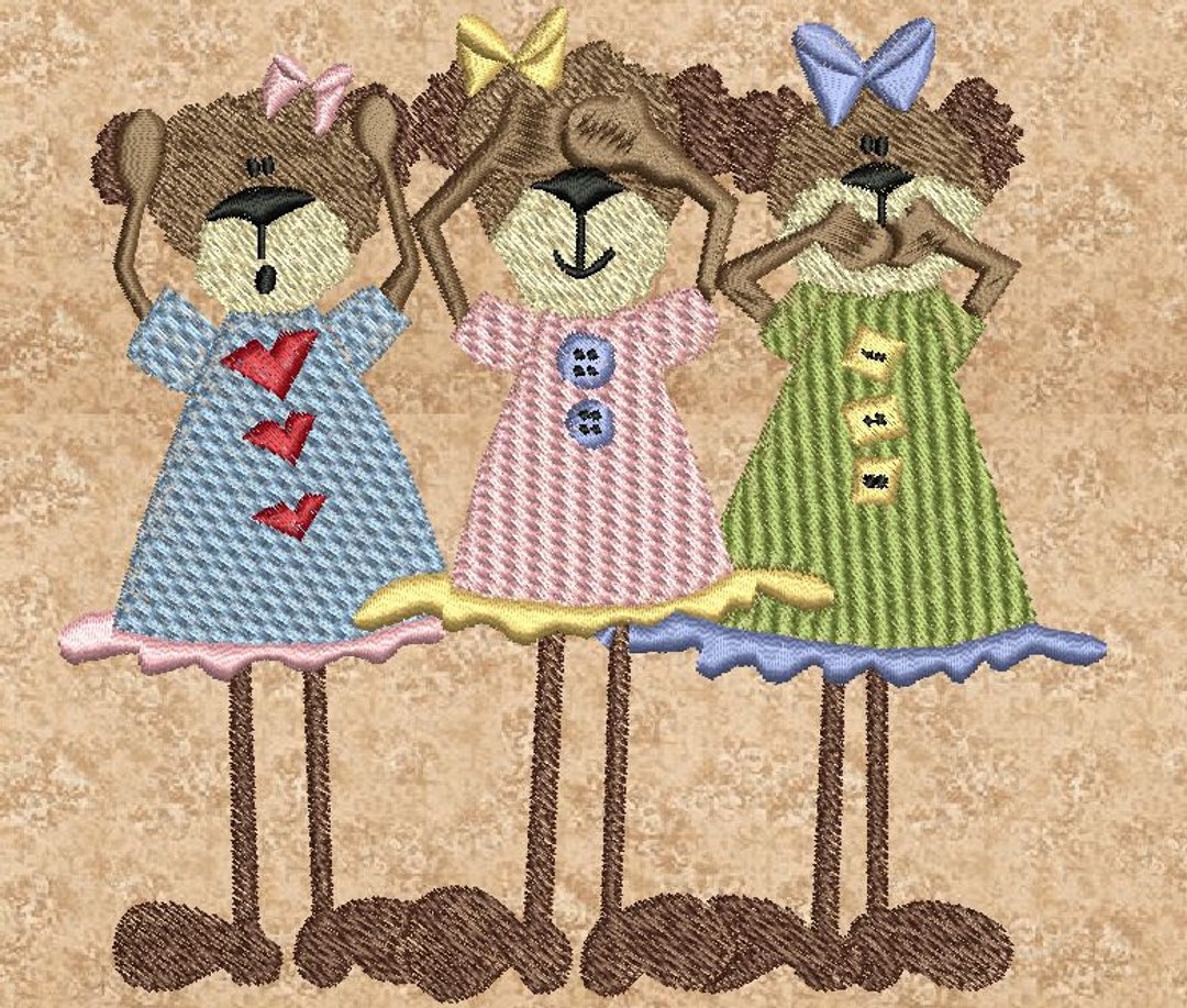 The Three Bears Machine Embroidery Designs - Etsy