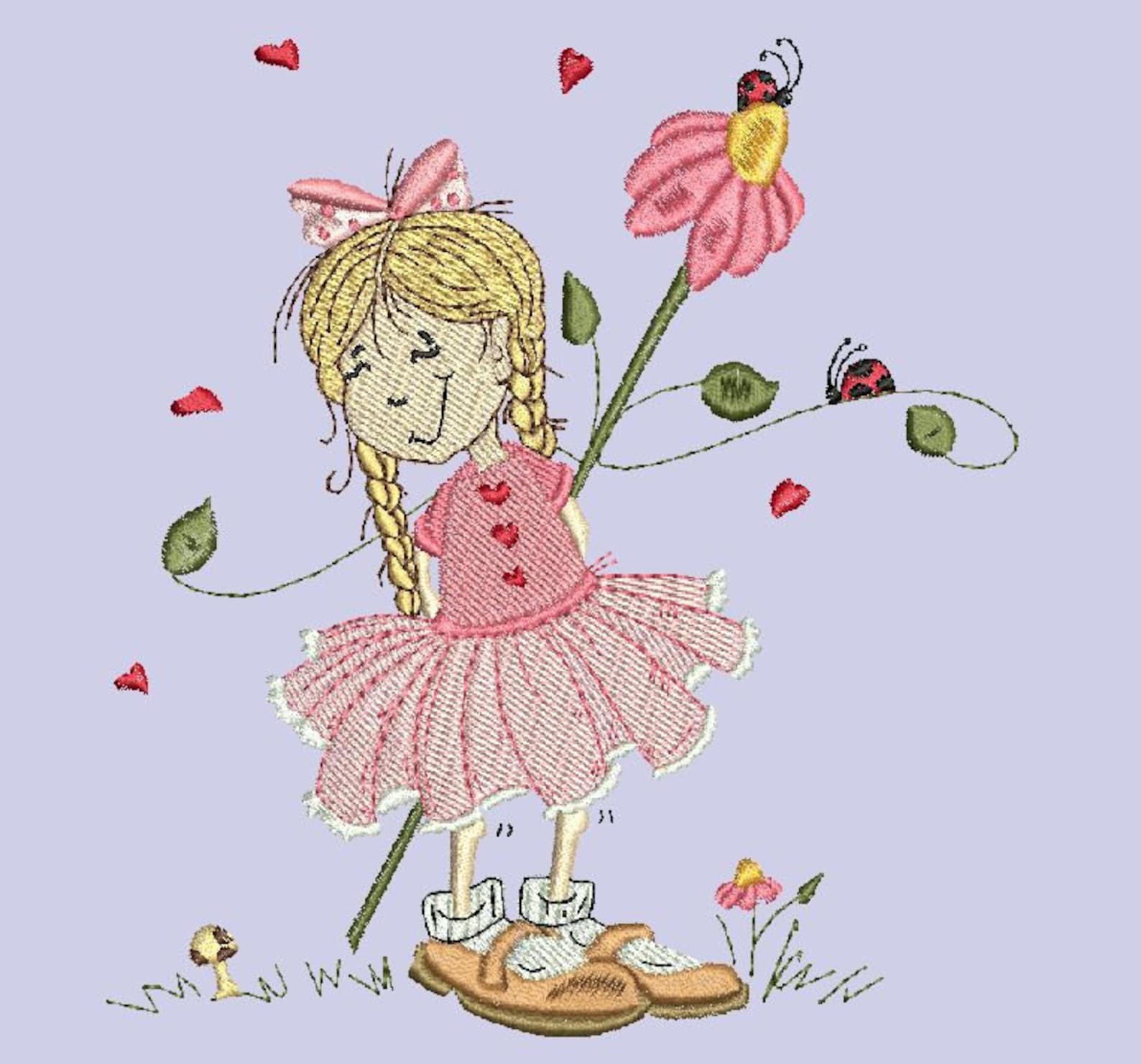 Flower Girls Machine Embroidery Designs - Etsy