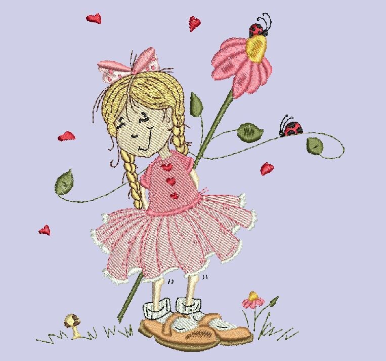Flower Girls Machine Embroidery Designs - Etsy