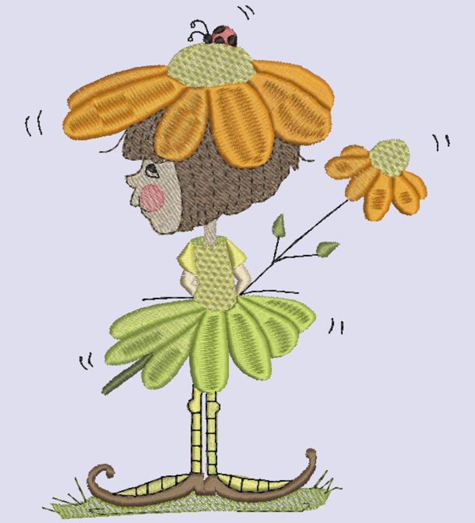 Flower Girls Machine Embroidery Designs - Etsy