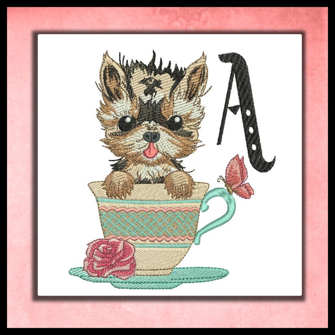 Teacup Yorkie Font Set - Etsy