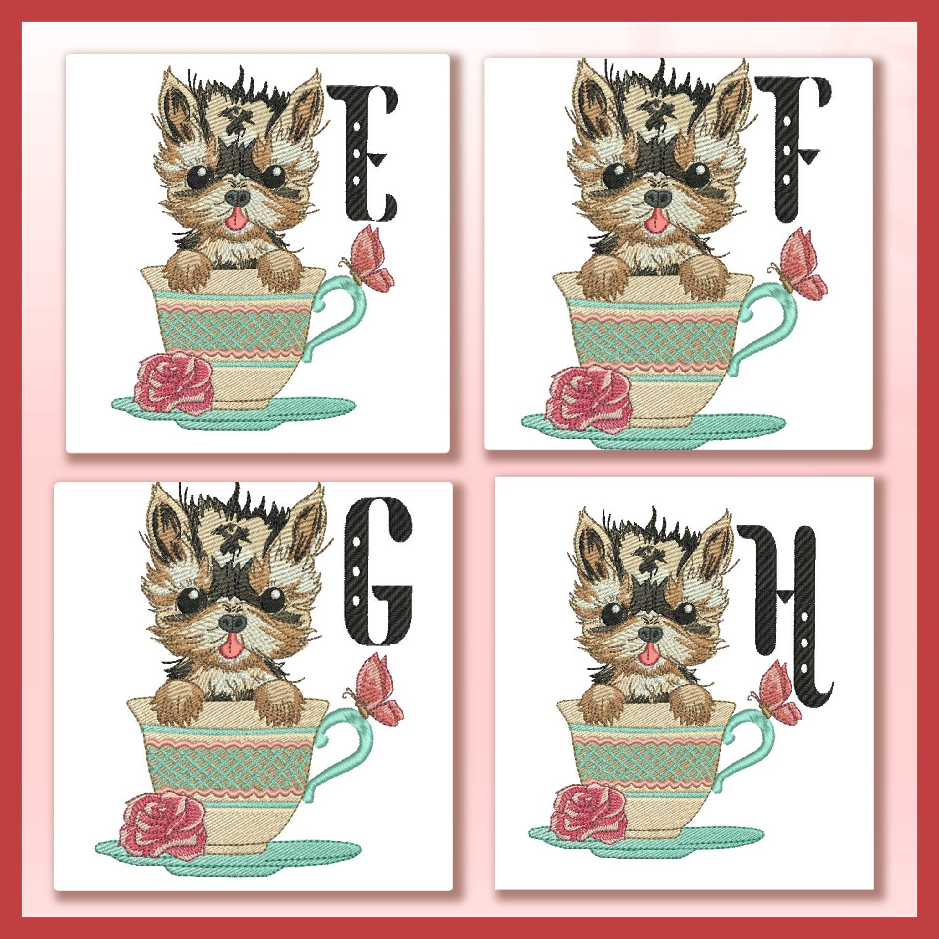 Teacup Yorkie Font Set - Etsy