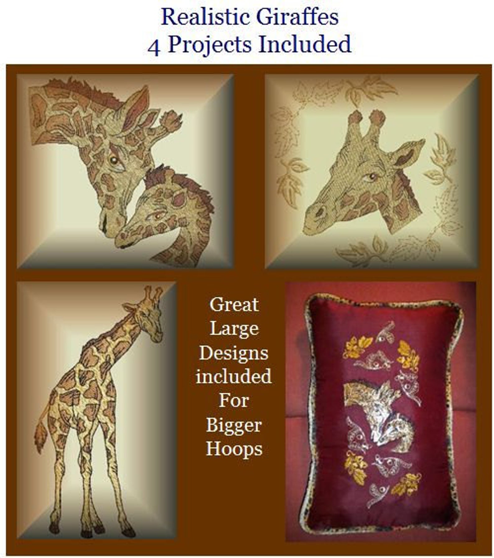 Realistic Giraffes Machine Embroidery Designs - Etsy