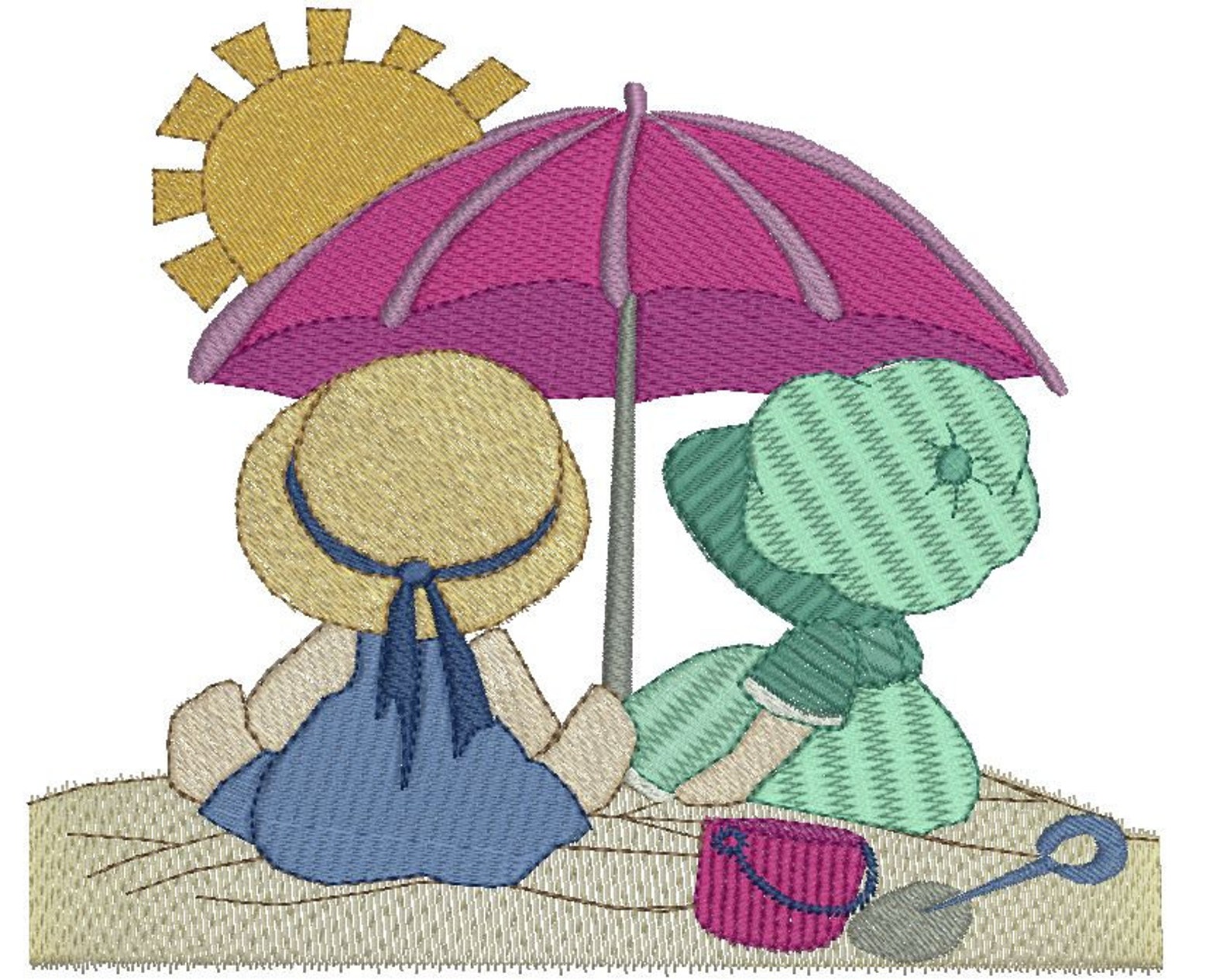 Bonnet Beach Kids Machine Embroidery - Etsy