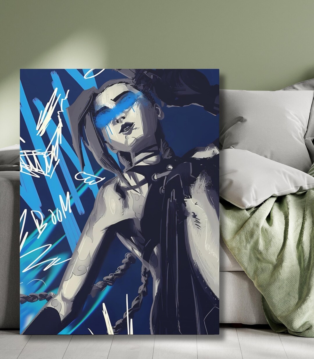 Jinx Arcane Inspired Canvas Arcane Style Canvas Jinx Arcane Video Game ...