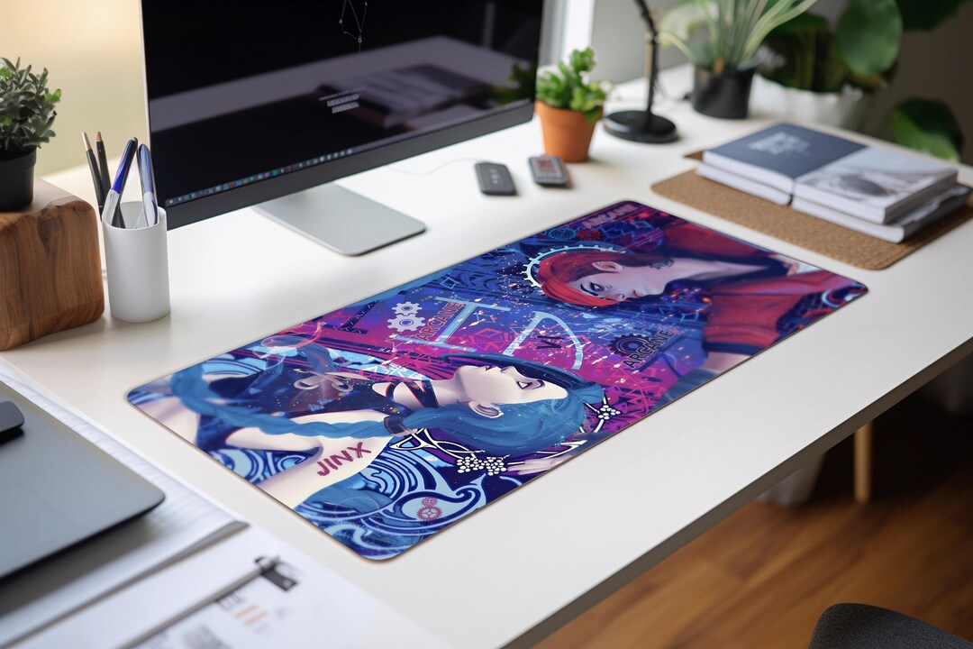 Jinx Vi Inspired Desk Mat Jinx Style Colorful Gaming Mousepad Vi ...