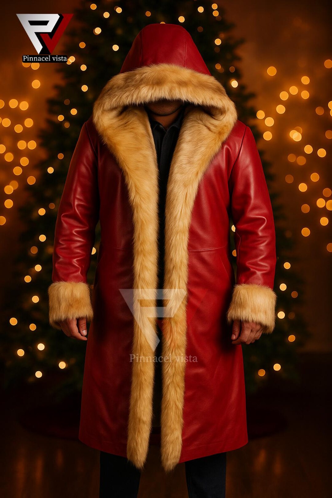 Kurt Russell Santa Coat: Christmas Chronicles Red Leather Trench Coat ...