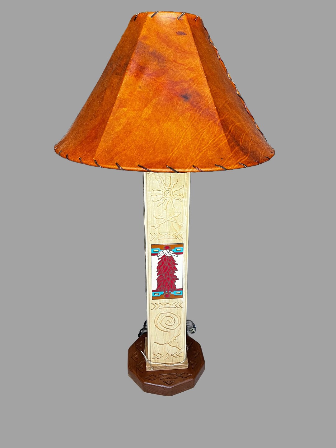 Southwest Wood Lamp (shade Not Included) - Etsy
