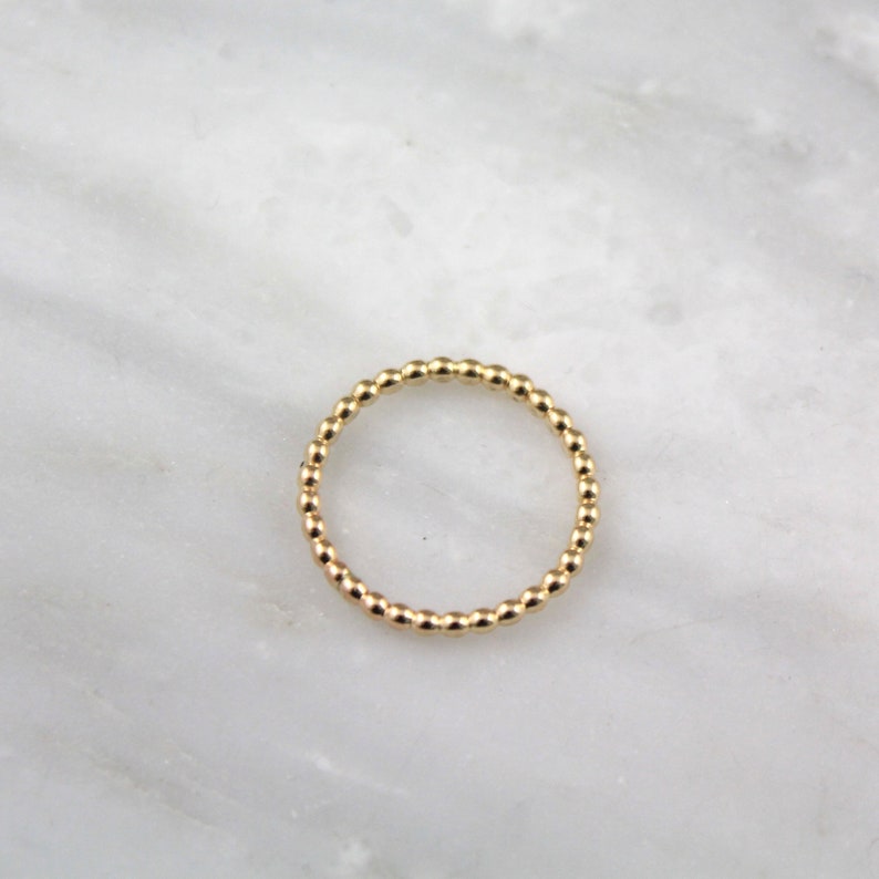 Beaded Gold Band Stacking Ring | Etsy