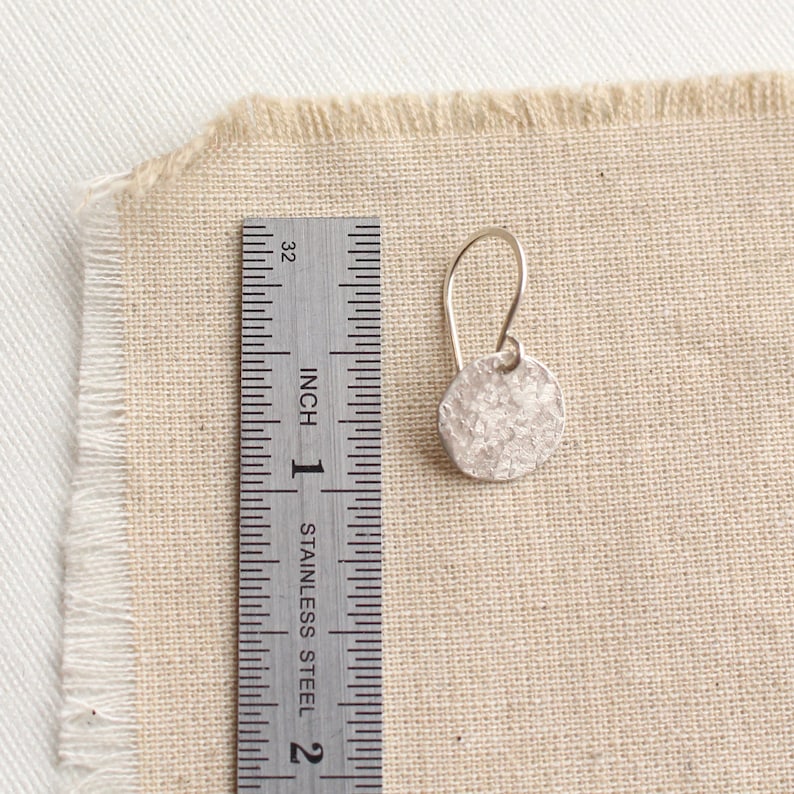 Raw Silk Textured Silver Disc Earrings - Etsy