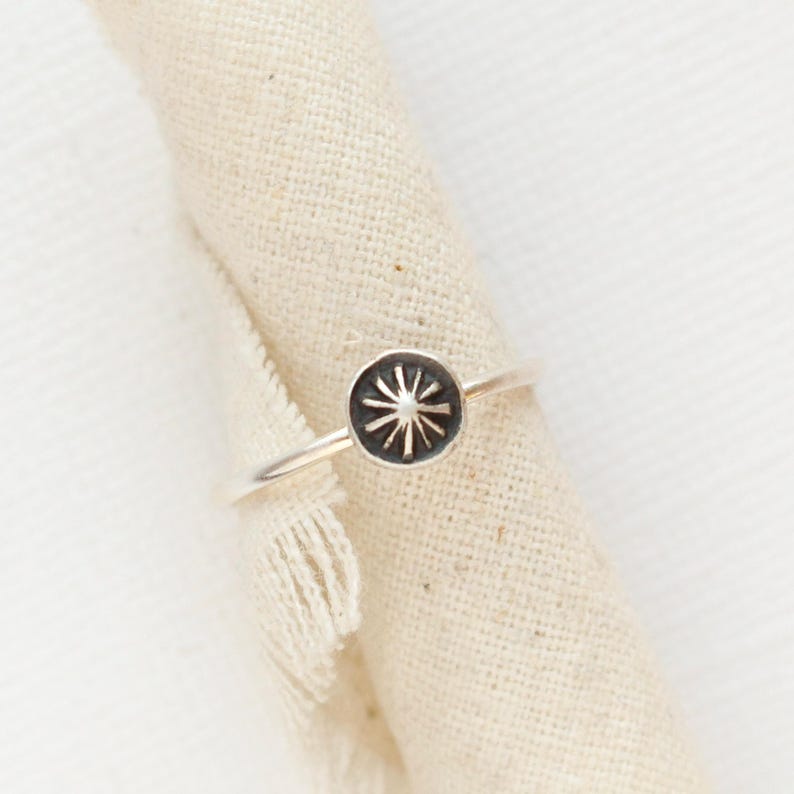 Columbine Burst Ring, Rustic Silver Rings, Southwest Style Rings ...