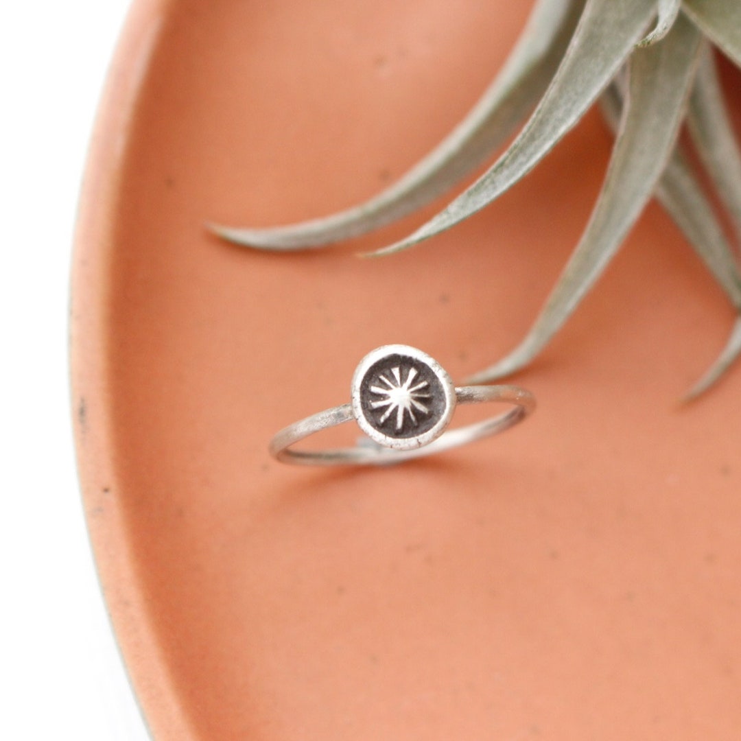 Southwest Sunburst Stacking Silver Ring, Silver Sun Stacker Ring ...