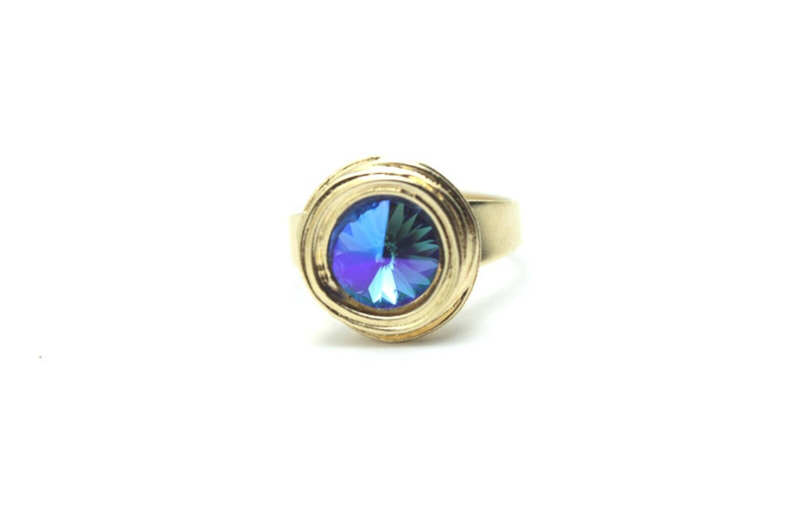 Sapphire Blue Bird Nest Ring Swarovski Crystal Cocktail Marine Blue ...