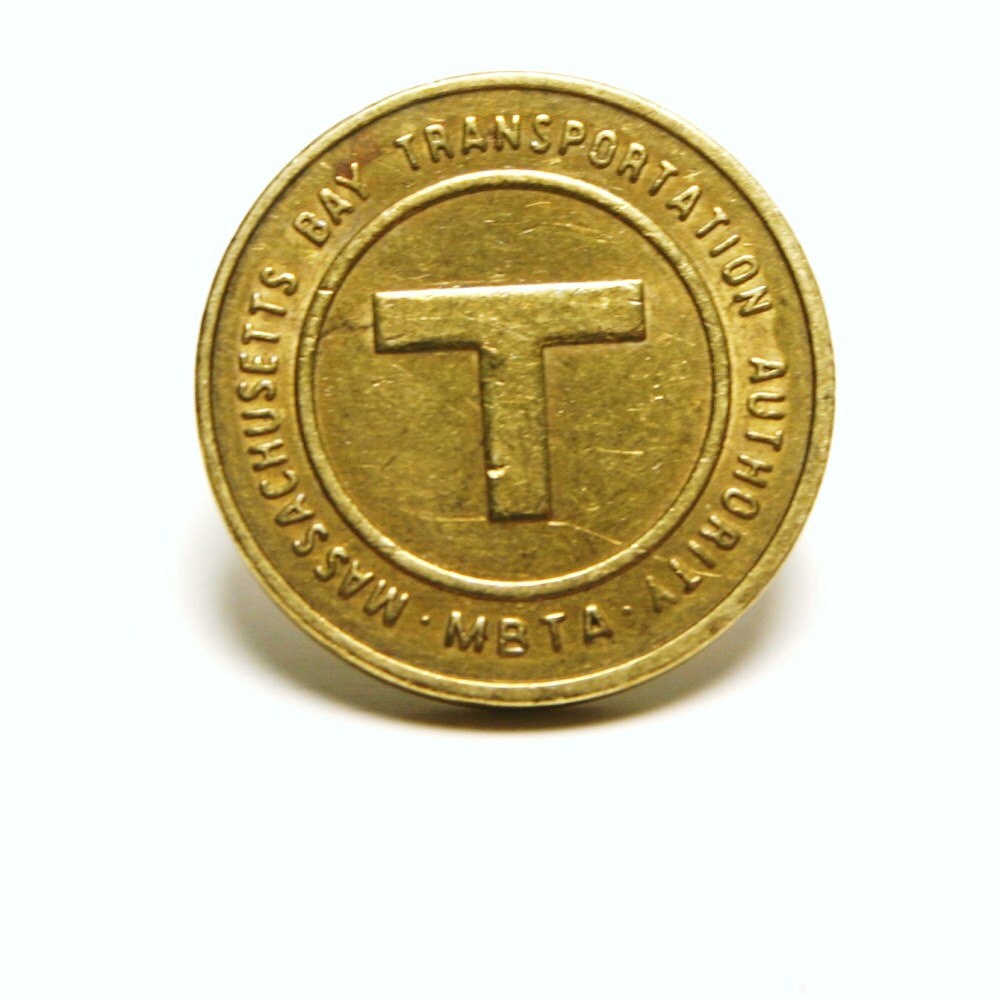Tie Tack Boston MA Vintage Subway T Token - Simple Mens Brass Accessory ...