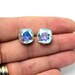 Light Azore Blue Crystal Stud Earrings Classic Sparkling Pale Pastel AB ...