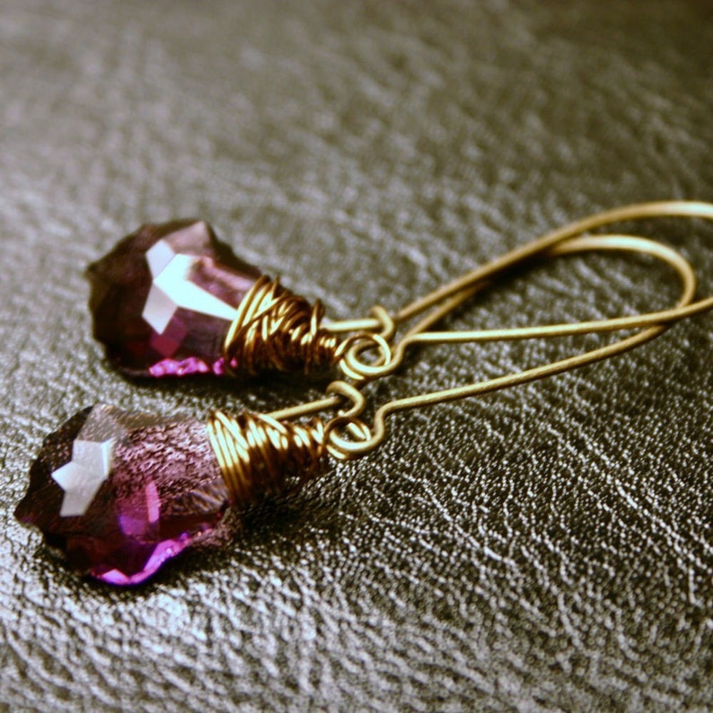 Amethyst Purple Crystal Earrings Fancy Violet Chandelier Swarovski ...