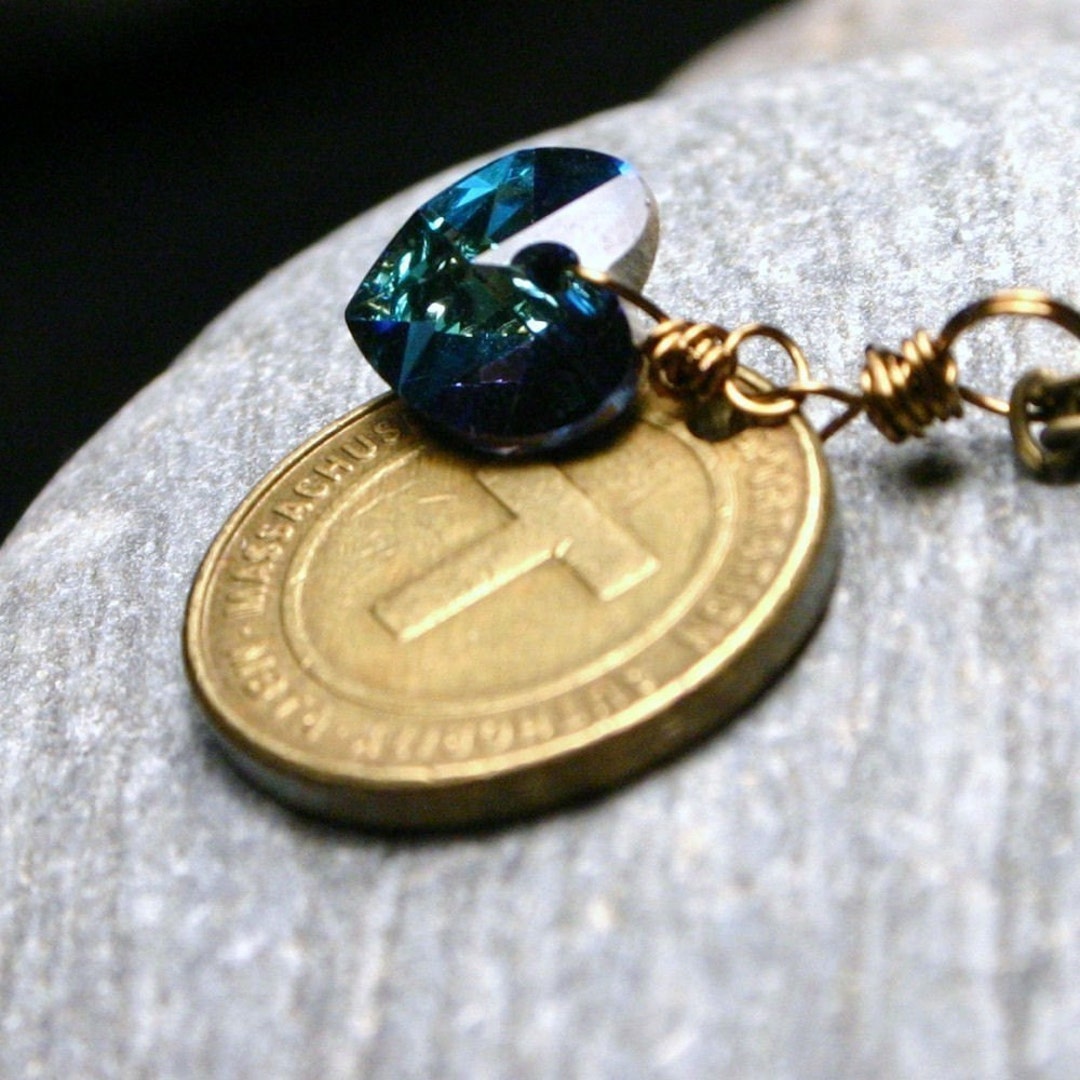 Boston MA Token Necklace - City MBTA Subway Vintage T Transit ...