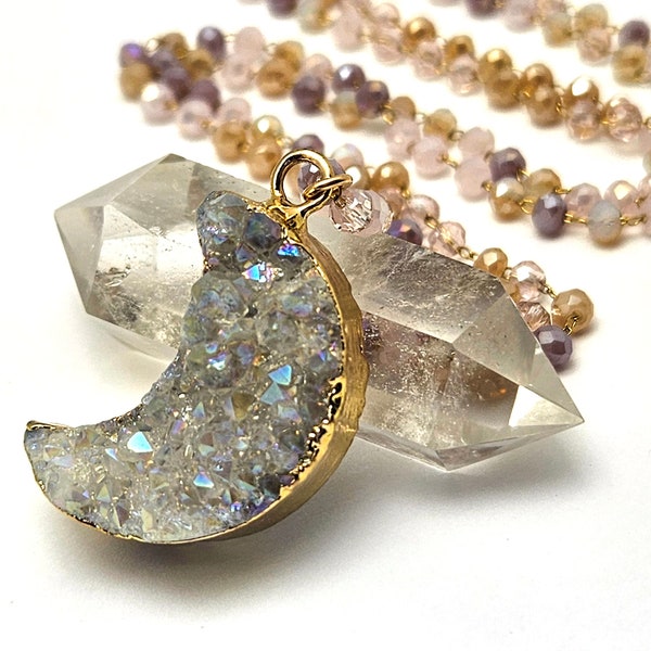 Druzy Stone Necklace - Etsy