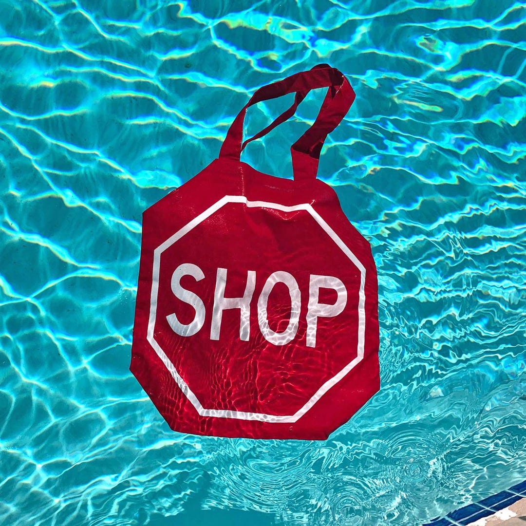 Stop + Shop - Stop Sign Shopping Bag - Etsy