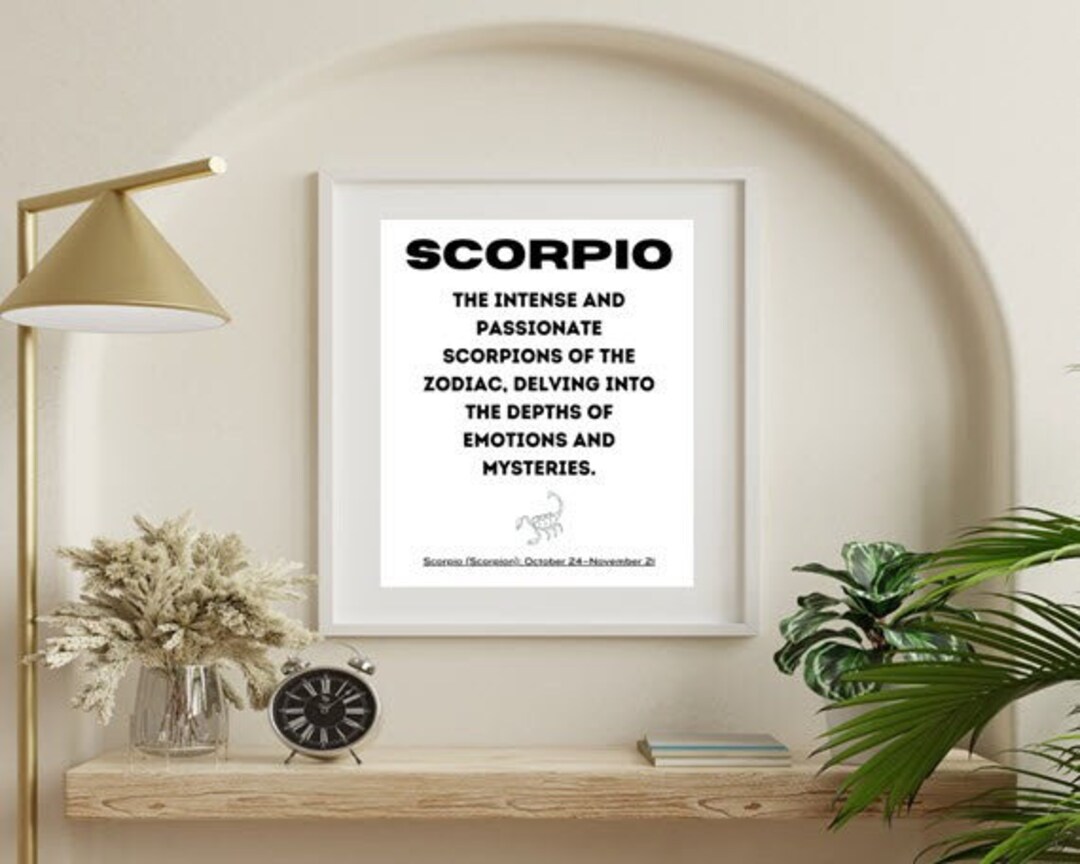 Scorpio Wall Art, Astrological Digital Download, Printable, Home Office ...