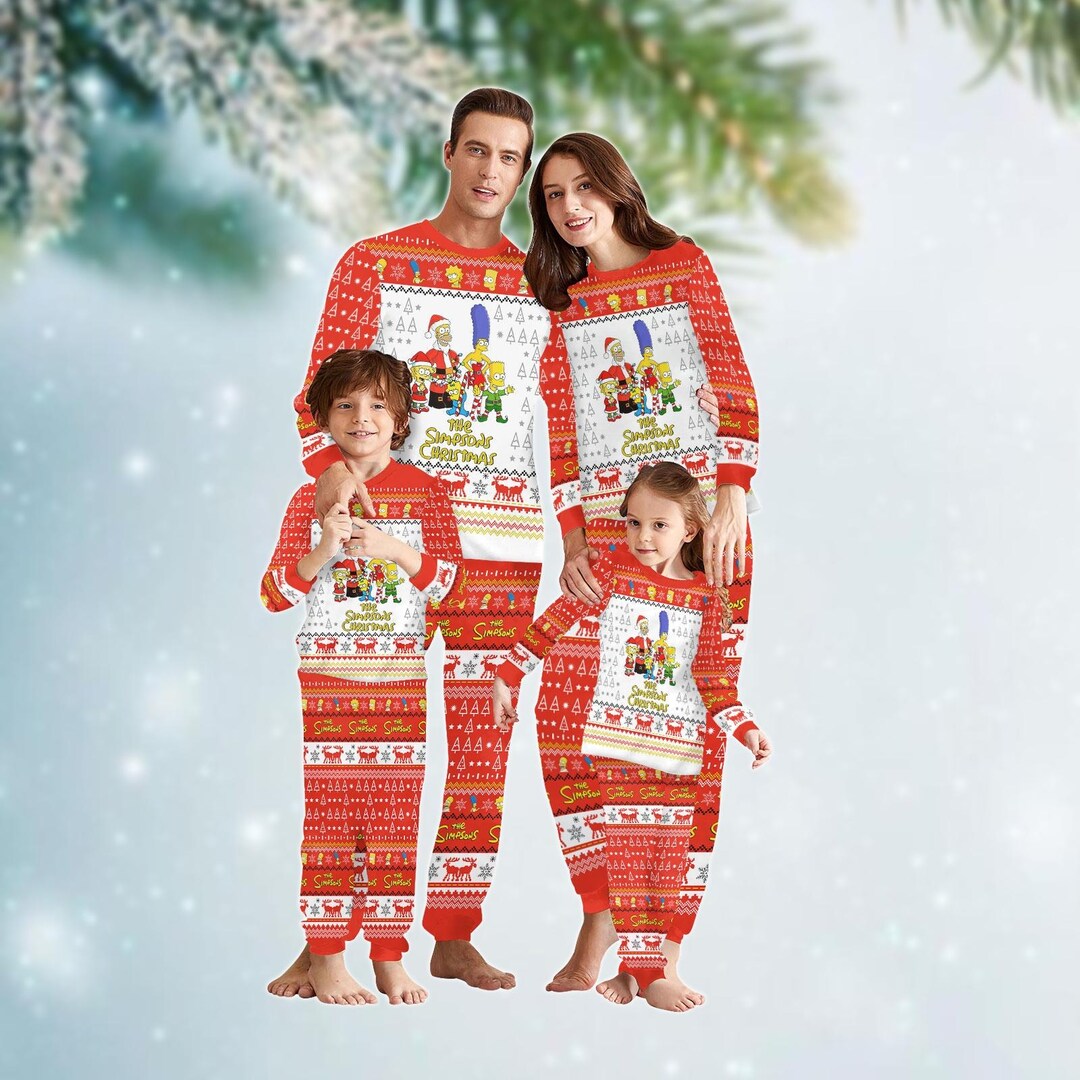 The Simpsons Christmas Pajamas, the Simpson Family Pajamas, Simpsons ...