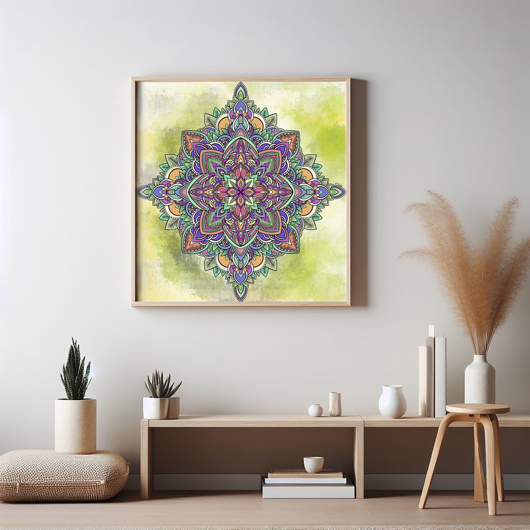 PADMA | Mandala Wall Art | Hand-illustrated | Digital Wall Art ...