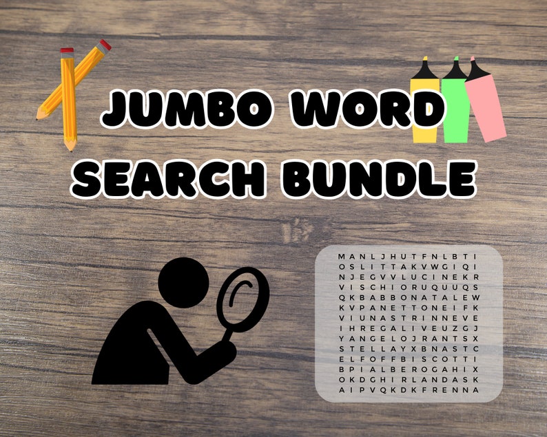 Jumbo Word Search Bundle | Printable Bundle | Word Search | Activity ...