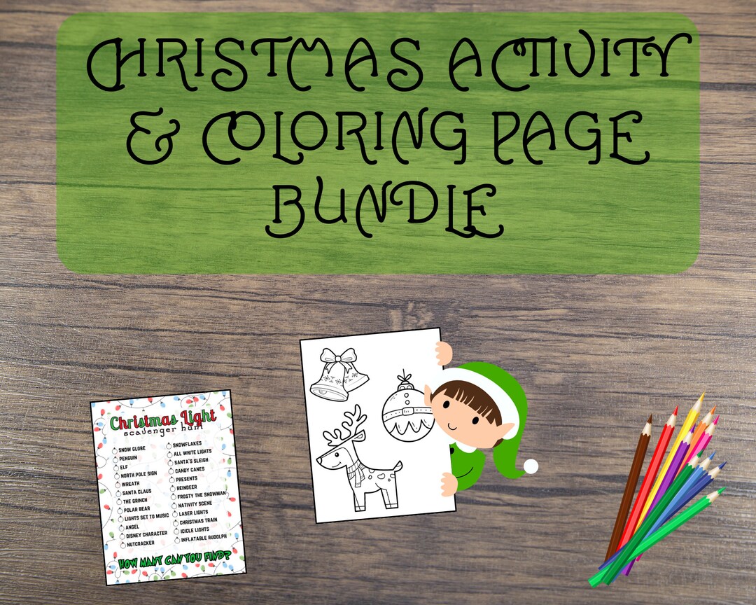 Christmas Printable Bundle Kids Coloring Pages Activity Pages - Etsy UK