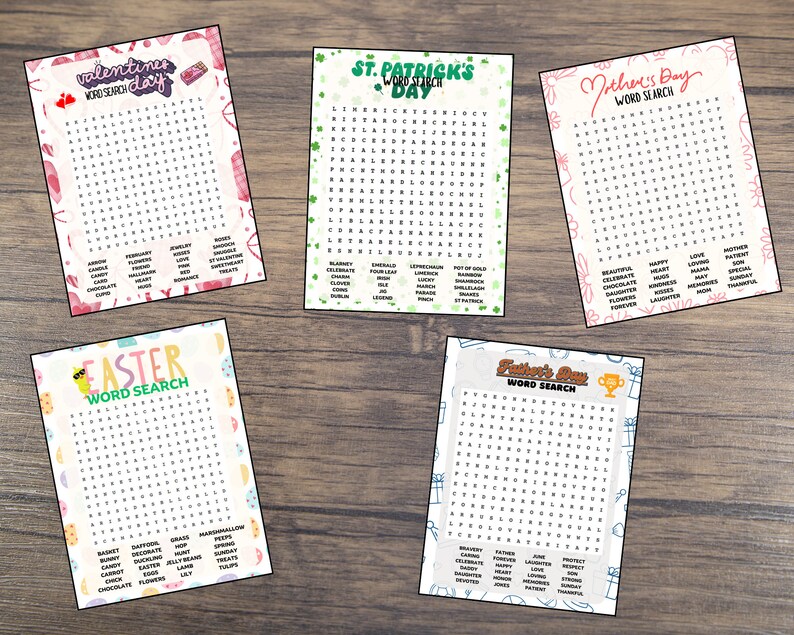 Jumbo Word Search Bundle | Printable Bundle | Word Search | Activity ...