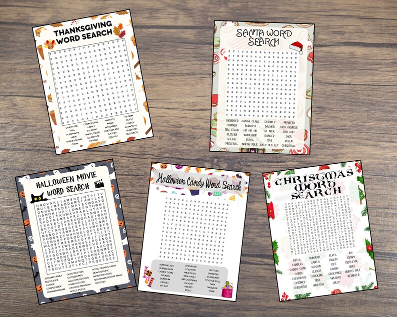 Jumbo Word Search Bundle | Printable Bundle | Word Search | Activity ...