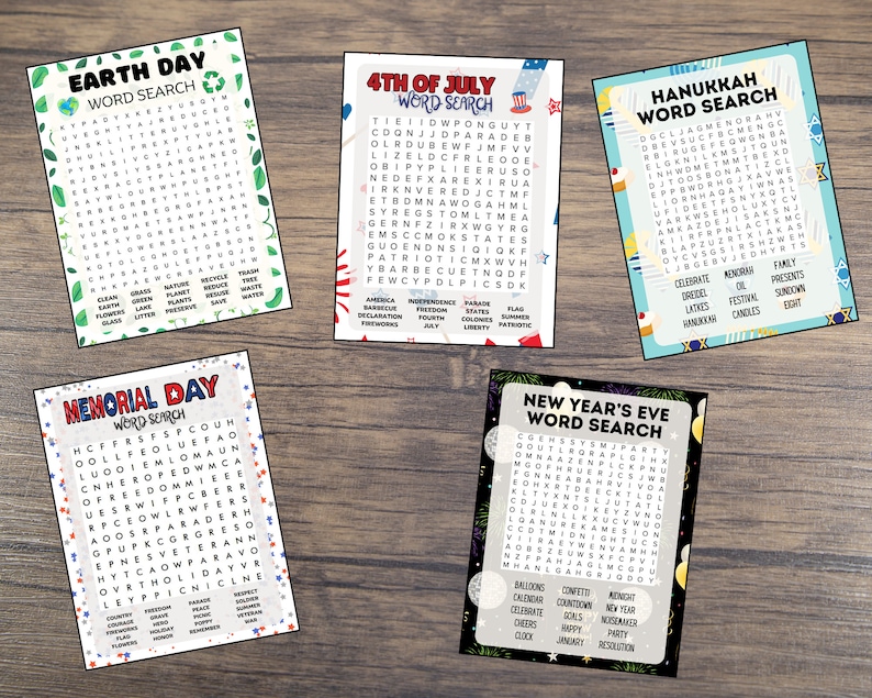 Jumbo Word Search Bundle | Printable Bundle | Word Search | Activity ...