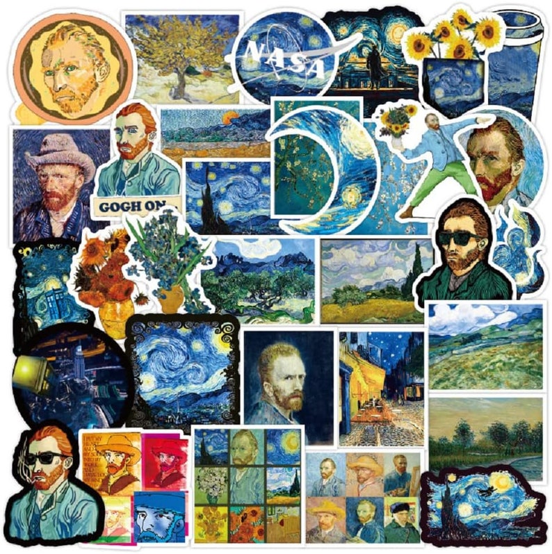 Van Gogh Stickers, Art Stickers, Portrait Stickers - Etsy