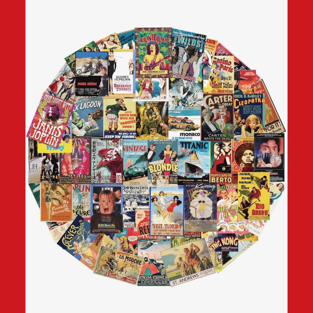 Vintage Movie Poster Stickers, Movie Stickers, Poster Stickers - Etsy