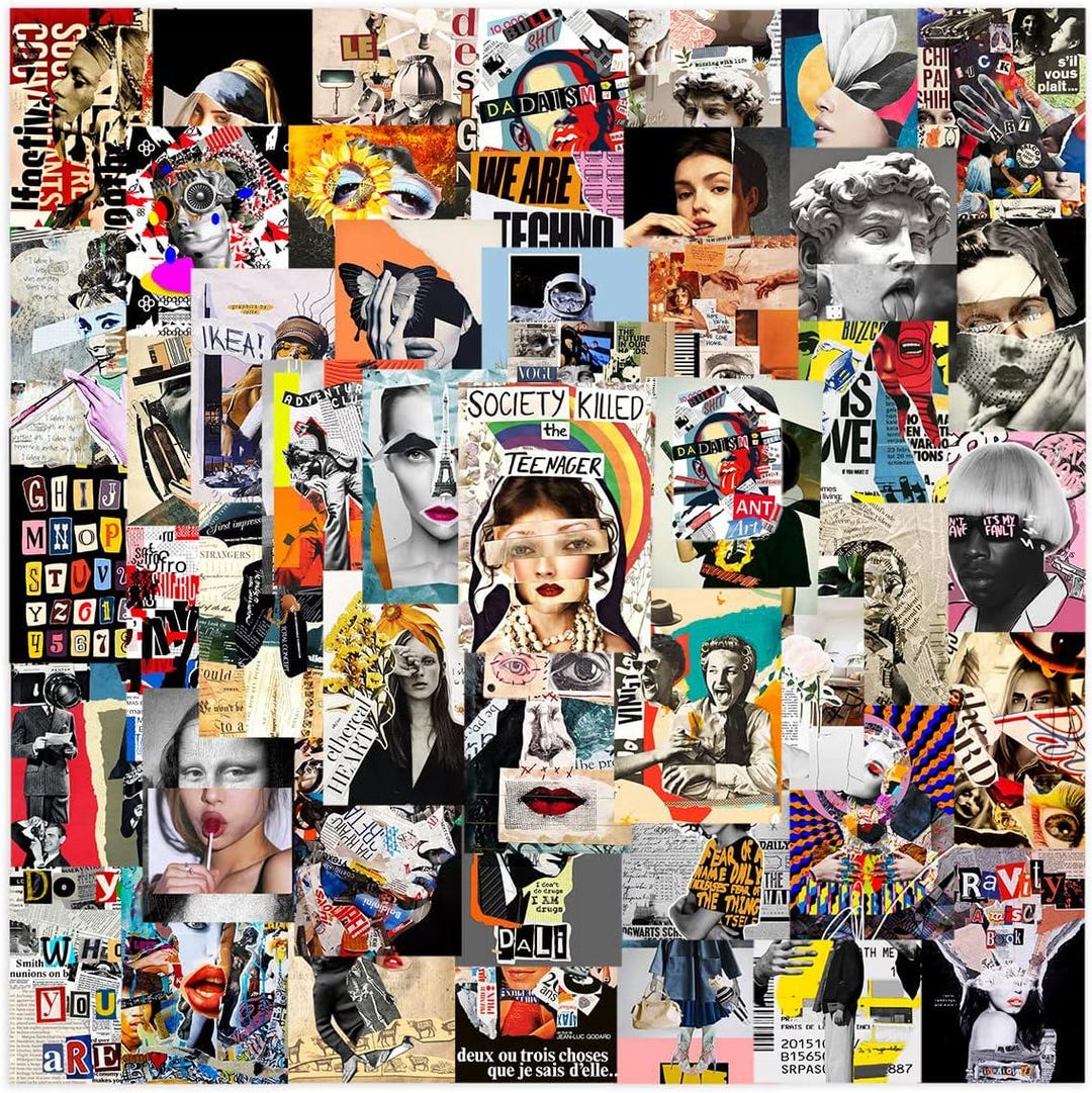 Art Stickers, Collage Art, Sticker Packs, Retro Art - Etsy