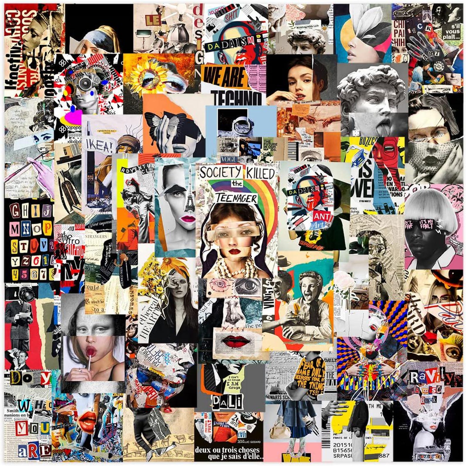 Art Stickers, Collage Art, Sticker Packs, Retro Art - Etsy