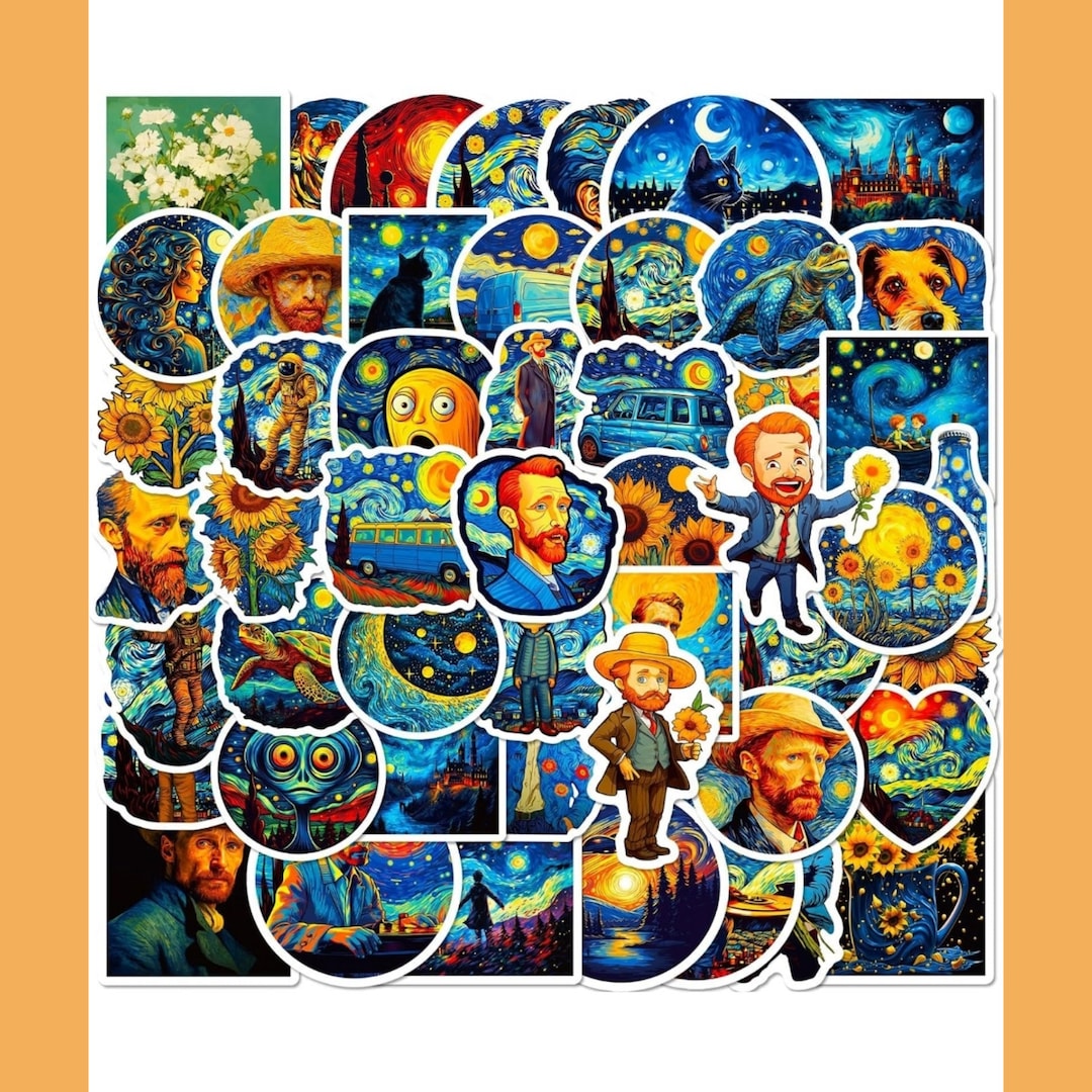 Van Gogh Stickers, Art Stickers, Portrait Stickers - Etsy